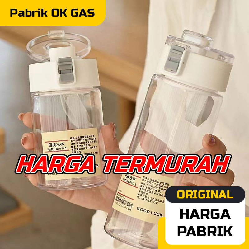 Jual POG - Botol Minum Polos Transparan Estetik Warna Putih Botol Air Muji 350 550 1000 ml Botol ...