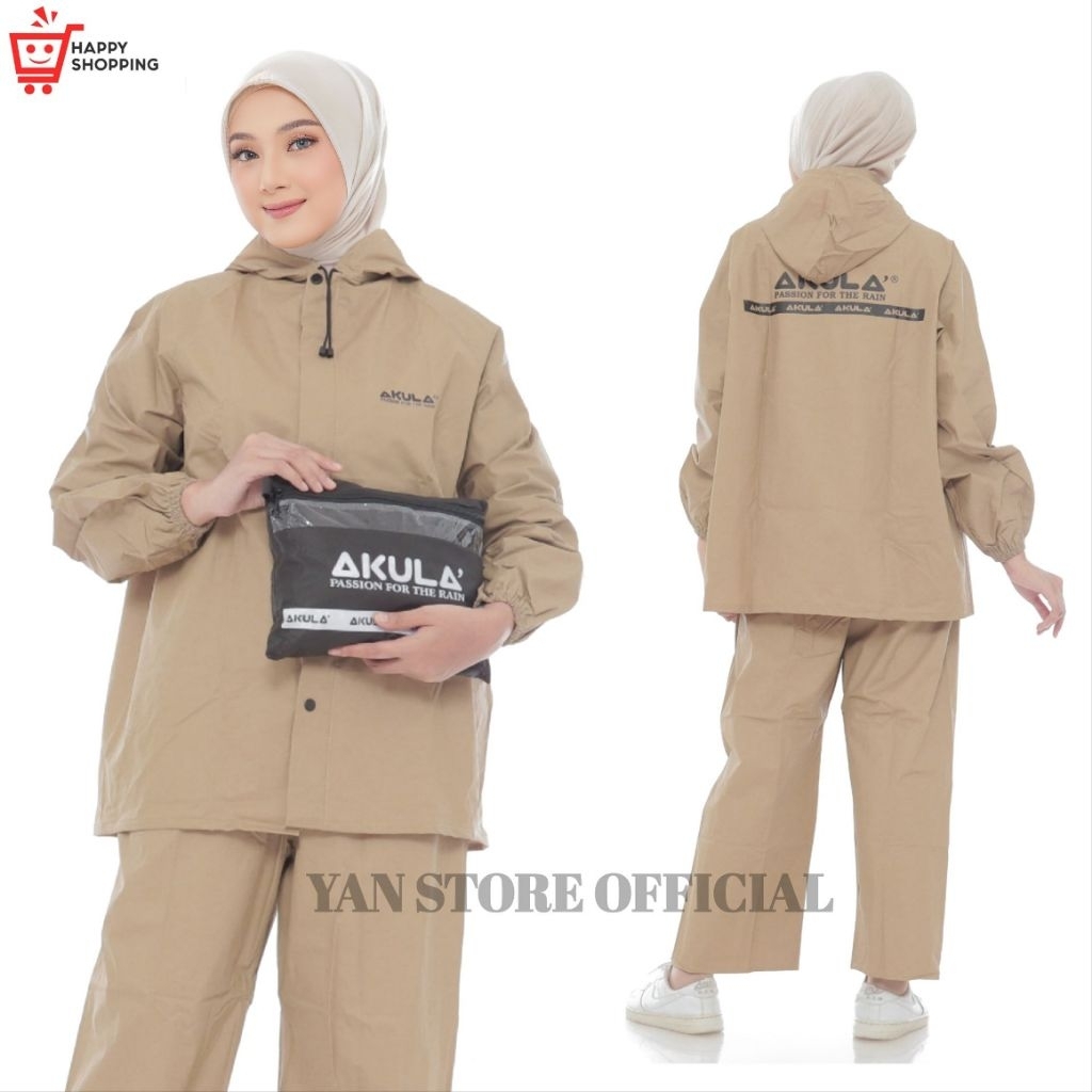 Jual AKULA Jas Hujan Setelan Baju Celana Raincoat Pria Wanita Dewasa Anti Rembes Mocca | Shopee ...