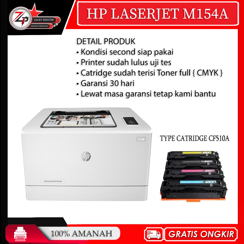 Jual Printer hp laserjet color pro M154a Bergaransi sudah siap pakai ...
