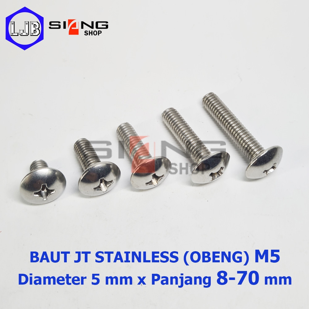 Jual Baut JT Stainless M5 panjang 8 sd 70mm | Shopee Indonesia