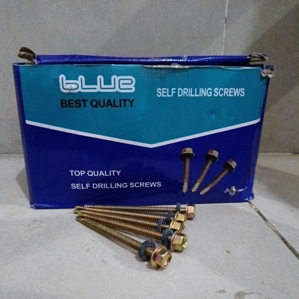 Jual baut rofing 1box 5cm 7cm PAT/BLUE baut atap baja ringan alderon ...