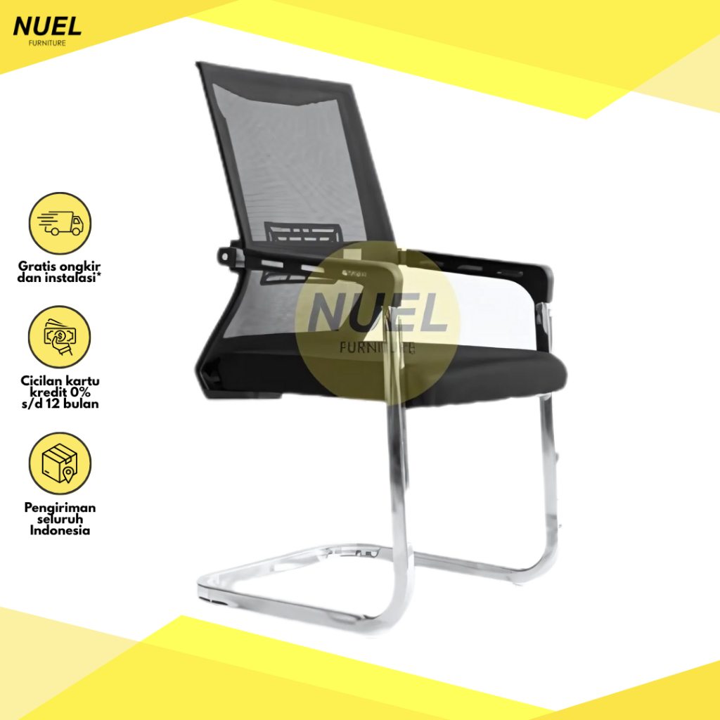 Jual NUEL Kursi Hadap / kursi kantor Mesh kaki besi Premium | Shopee ...