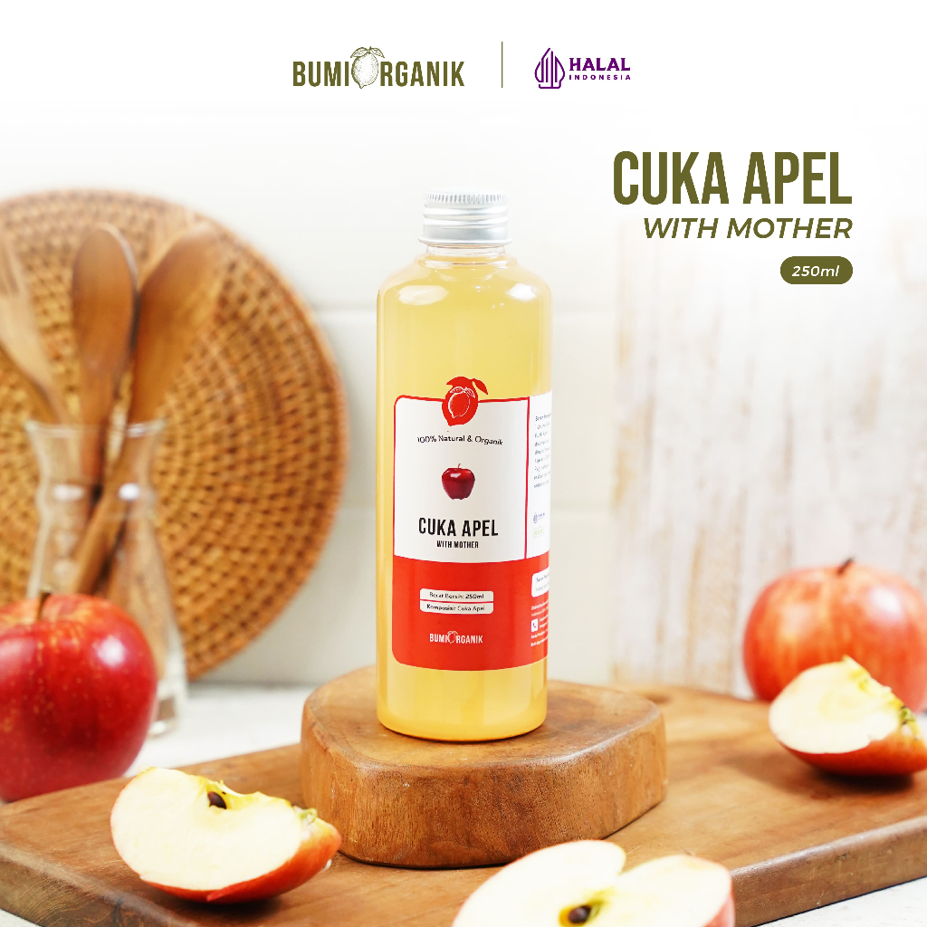 Jual CUKA APEL ORIGINAL ORGANIK 250ML WITH MOTHER BUMI ORGANIK / APPLE ...