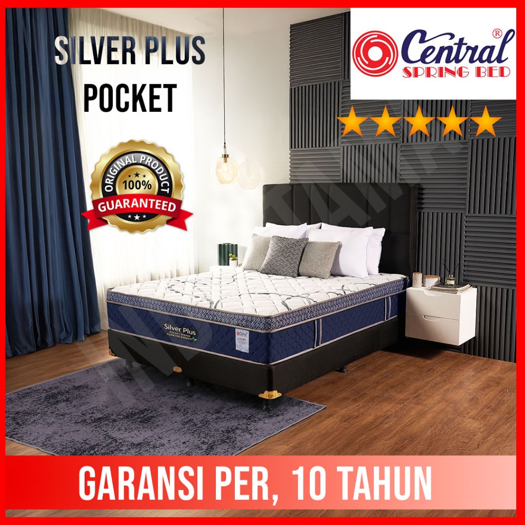 Jual Kasur Springbed Central Silver Plus Pocket Spring | Shopee Indonesia