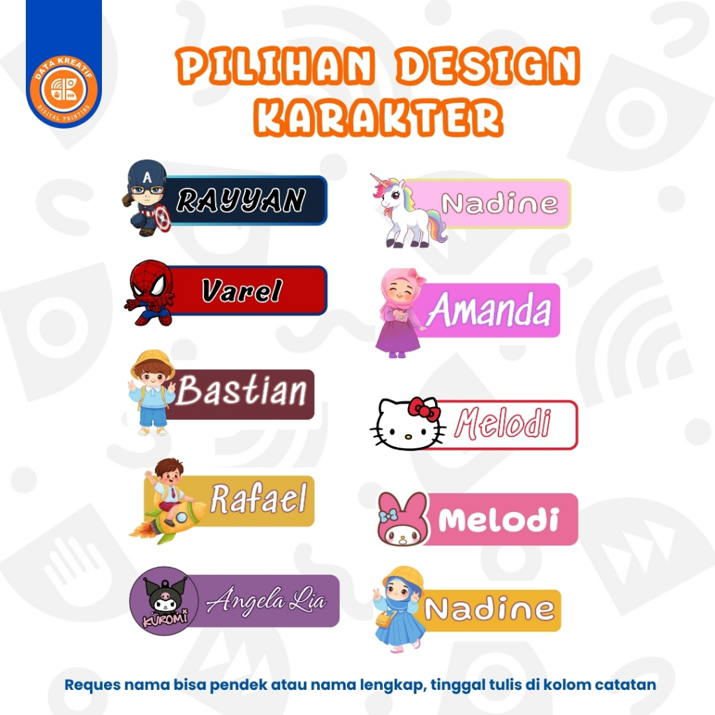 Jual STIKER BAJU KARAKTER / LABEL NAMA / STIKER KAIN / SABLON SETRIKA ...