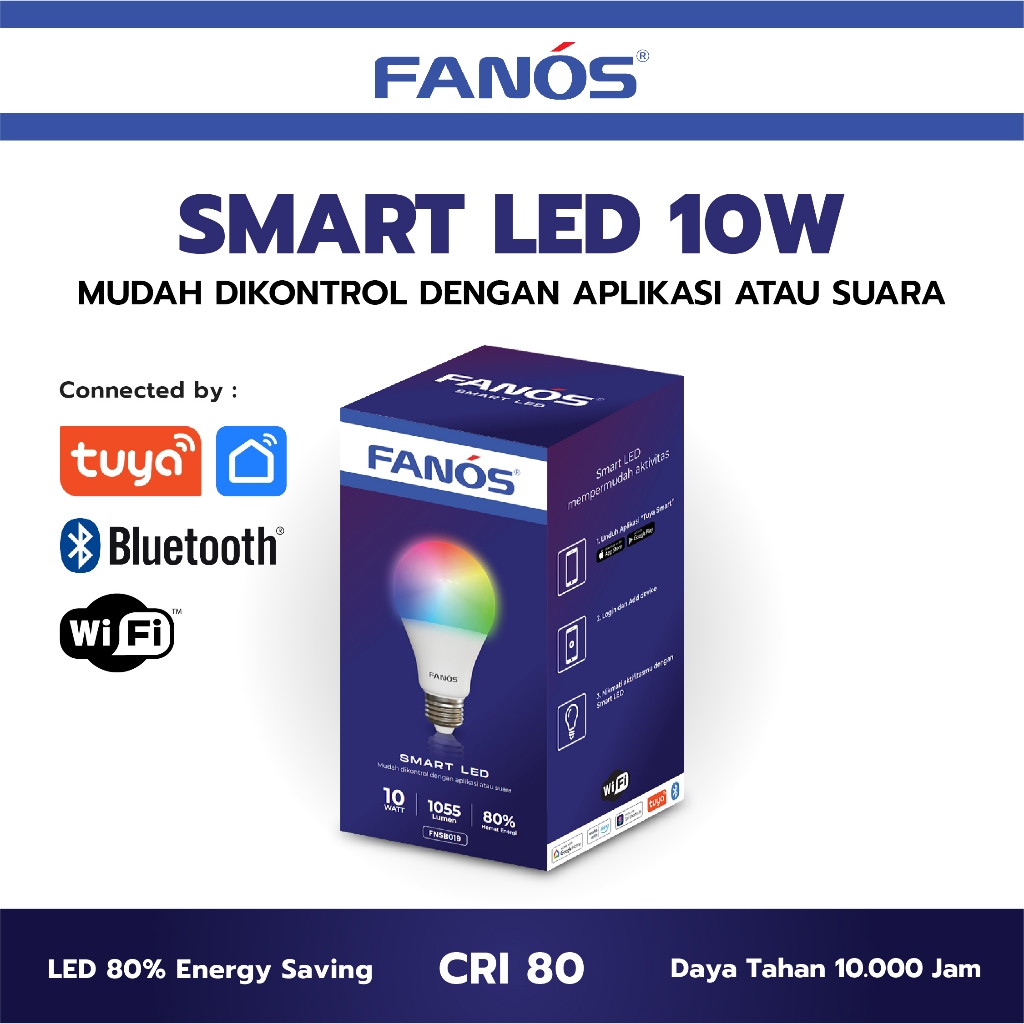 Jual Fanos Smart LED Bulb BLUETOOTH WIFI 10W RGB SNI | Shopee Indonesia