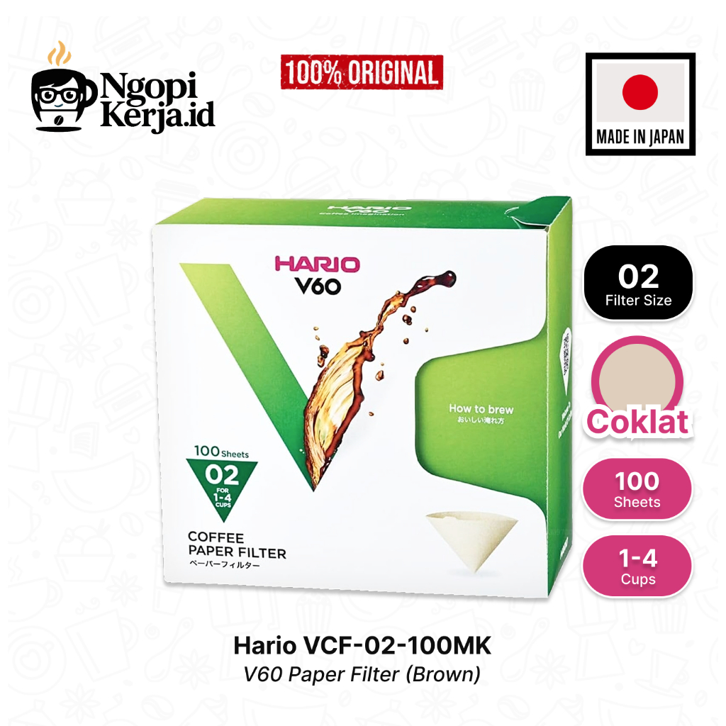 Jual Hario V60 Coffee Paper Filter VCF-02-100MK - Coklat 100 Lembar ...