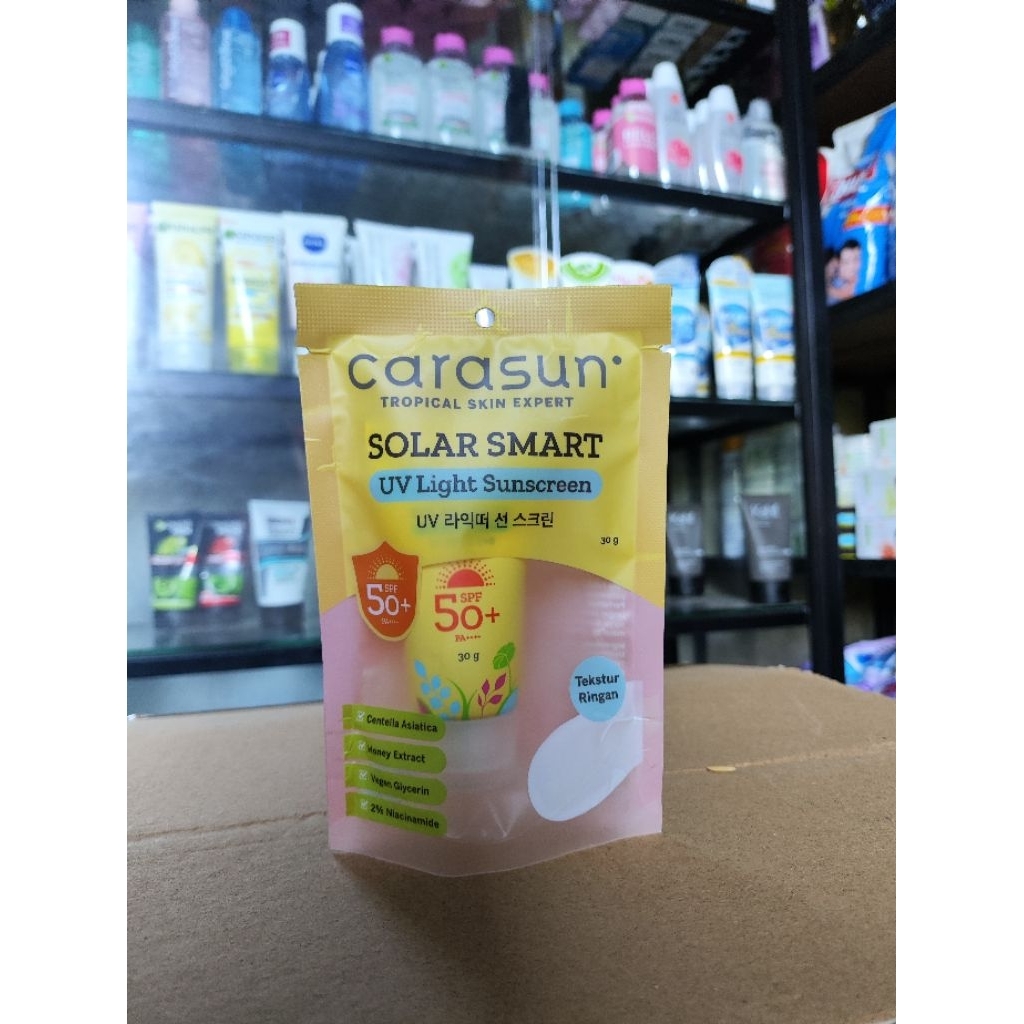 Jual CARASUN SOLAR SMART Uv LIGHT SUNSCREEN Spf 50 Pa ++++ 30gr | Shopee Indonesia