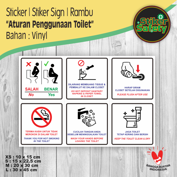 Jual Sticker Stiker Sign Rambu Aturan Penggunaan Toilet | Shopee Indonesia