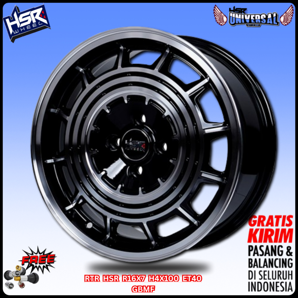 Jual VELG MOBIL RACING SERIES TERBARU HSR WHEEL TIPE RTR R16x7 Hole 4x100 ET40 GLOSS BLACK ...