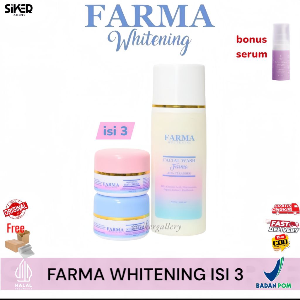 Jual FARMA WHITENING SKINCARE BPOM ISI 3 | Shopee Indonesia