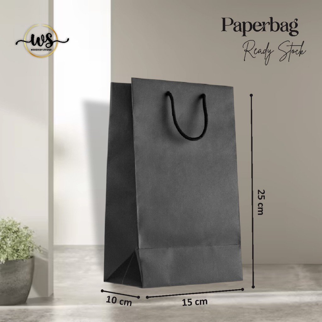 Jual PAPER BAG HITAM POLOS - TAS SOUVENIR PERNIKAHAN BAHAN KERTAS SOFT ...