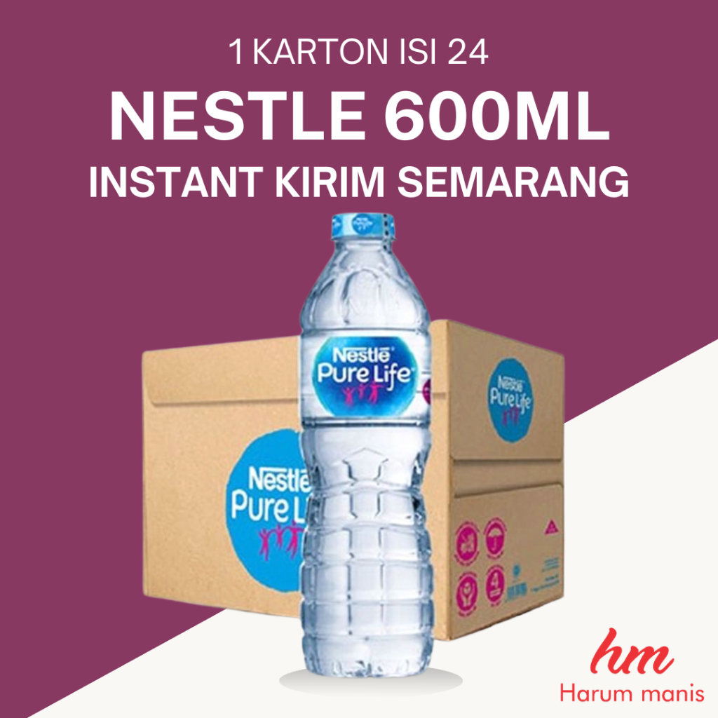 Jual Nestle Pure Life Air Mineral 24x600ml Kirim Instant Semarang ...