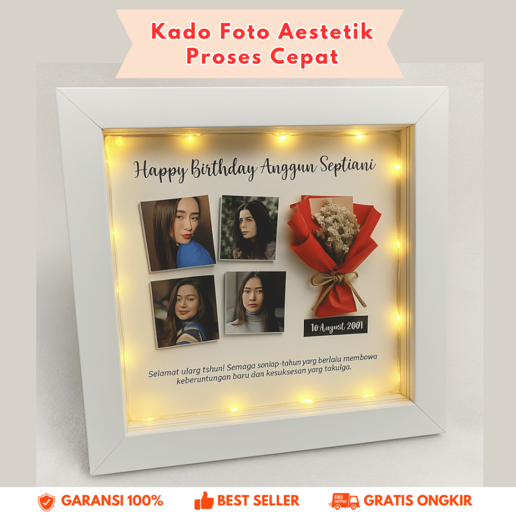 Jual Kado Ulang Tahun Ultah Foto Custom 3D Cewek Cowok Kado Bingkai Wisuda Anniversary Hadiah ...