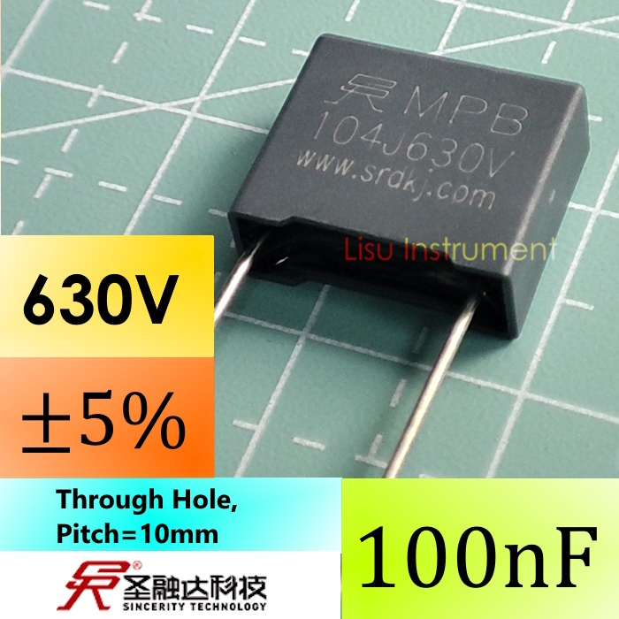 Jual 100nF 630V ±5% Polypropylene Film Capacitor 0.1uF CBB 104J630V ...