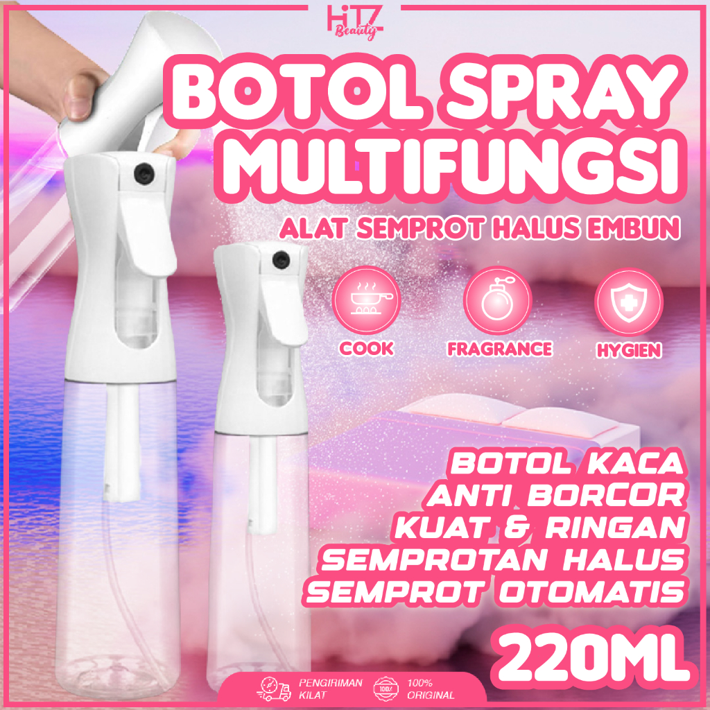 Jual Botol Kaca Spray Embun Otomatis 220 ml Botol Kispray Semprotan ...