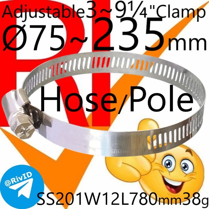 Jual Klem Ring 9" Pole Hose Clamp 9 inch Stainless Band/Pita Tiang ODP ...
