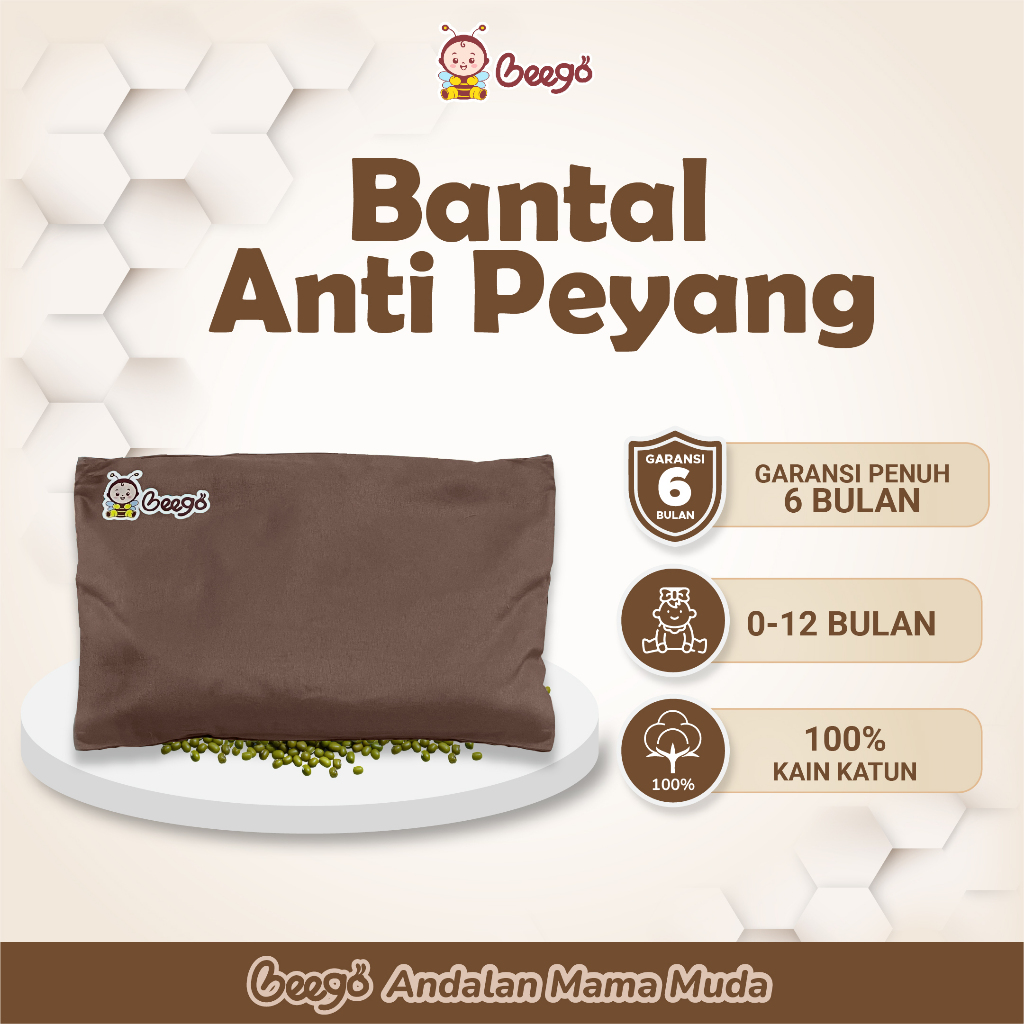 Jual Beego Bantal Bayi Anti Peyang Newborn Kulit Kacang Hijau 0-12 Bulan | Shopee Indonesia