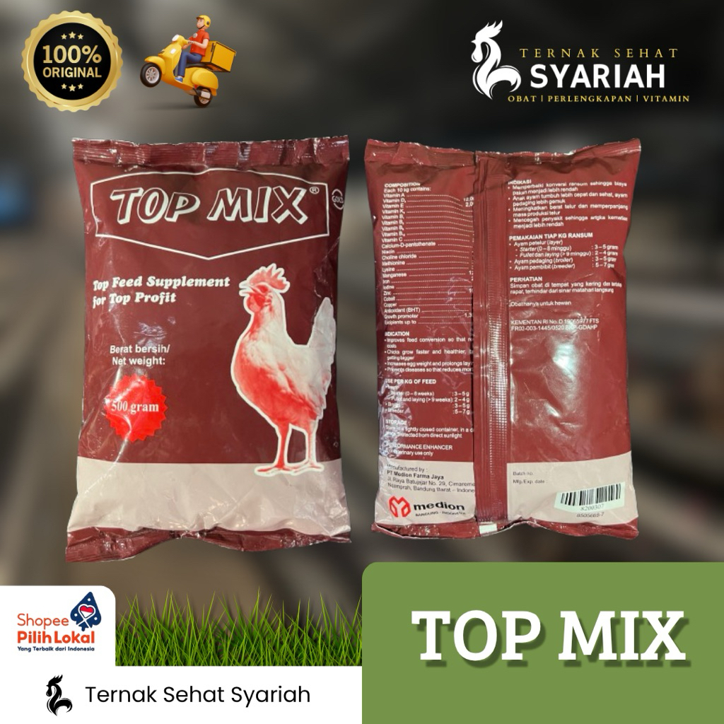 Jual [READY STOCK] TOP MIX 500gram | Suplemen Pakan Unggas Meningkatkan ...