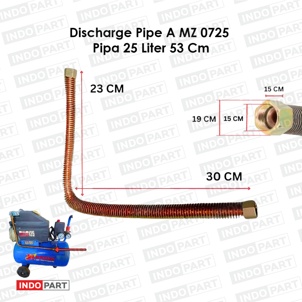 Jual Discharge Pipe A Kompresor MZ 0725 | Pipa 25 Liter – Panjang 53 cm ...