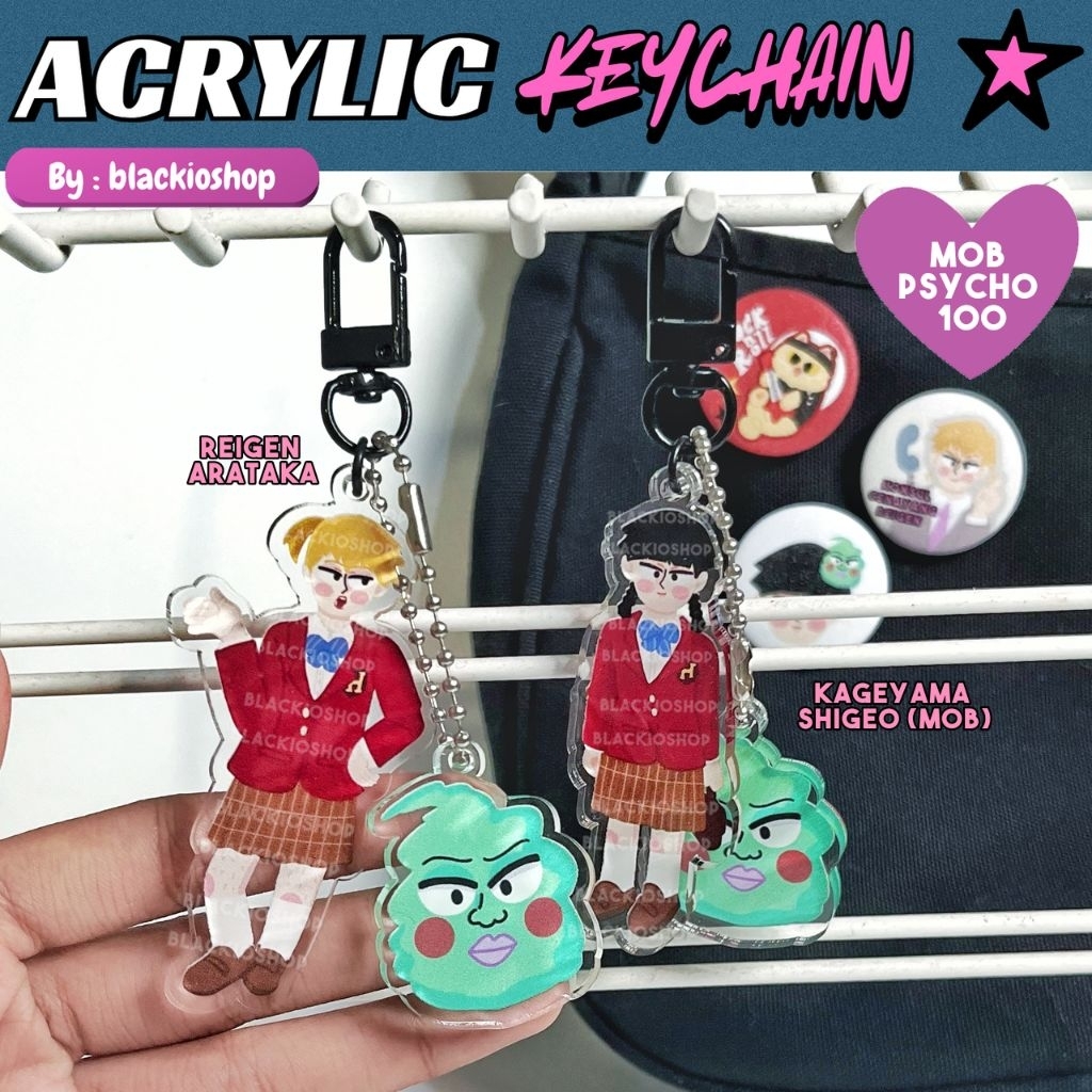 Jual Acrylic Keychain Mob Psycho 100 + Sakamoto Days by blackioshop ...