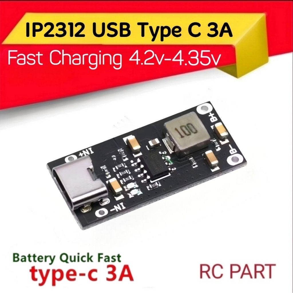 Jual Modul Fast Charging IP2312 USB Type C 3A Polymer Ternary Lithium Battery 18650 | Shopee ...