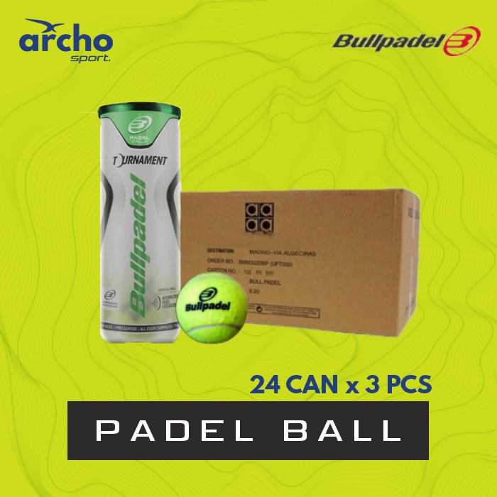 Jual BULLPADEL Tournament Padel Ball / Bola Padel isi 24 Tabung x 3 Pcs ...