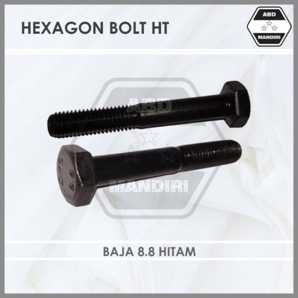 Jual Baja Hitam 8.8 Baut Hexagon Drat Halus M24 X 150 ( Black Hex Bolt ) M24x150 / 24x150 / Baut ...