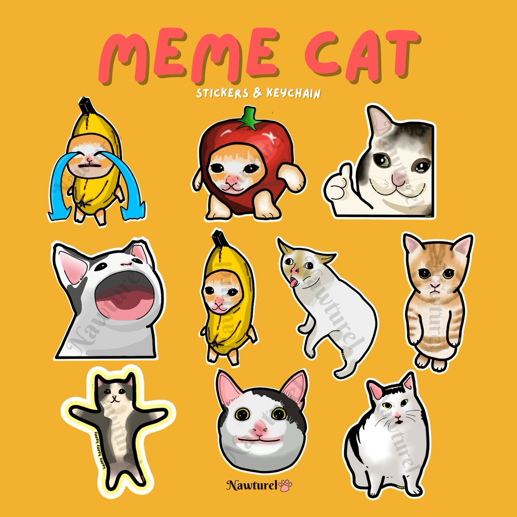 Jual Keychain Meme Cat/Gantungan Kunci Kucing Lucu | Shopee Indonesia