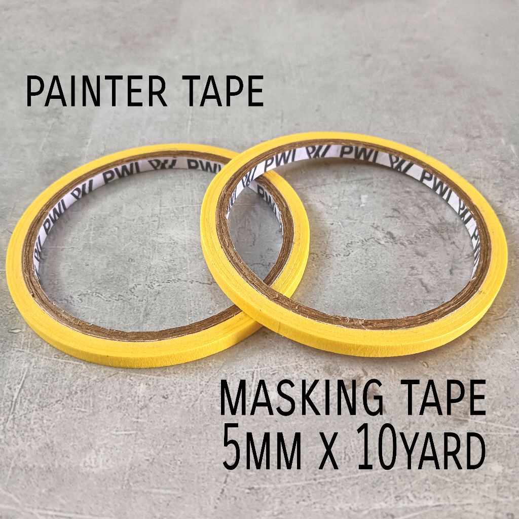 Jual Masking Tape Kuning 5mm x 10yard PWI / Isolasi Kertas | Shopee ...