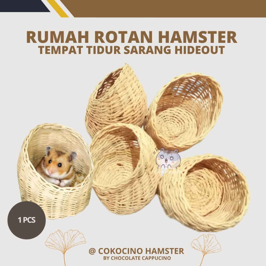 Jual Rumah Rotan Hideout Tempat Sembunyi Tempat Tidur Hamster Kayu ...