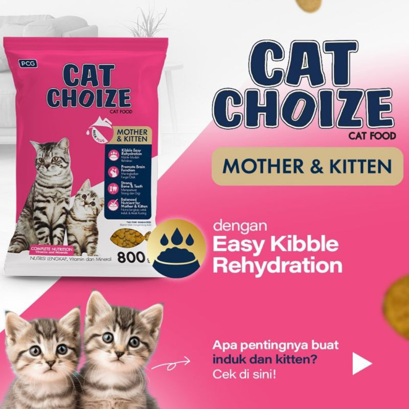 Jual CAT CHOIZE Mother Kitten FRESH PACK KEMASAN 800g WARNA Pink ...