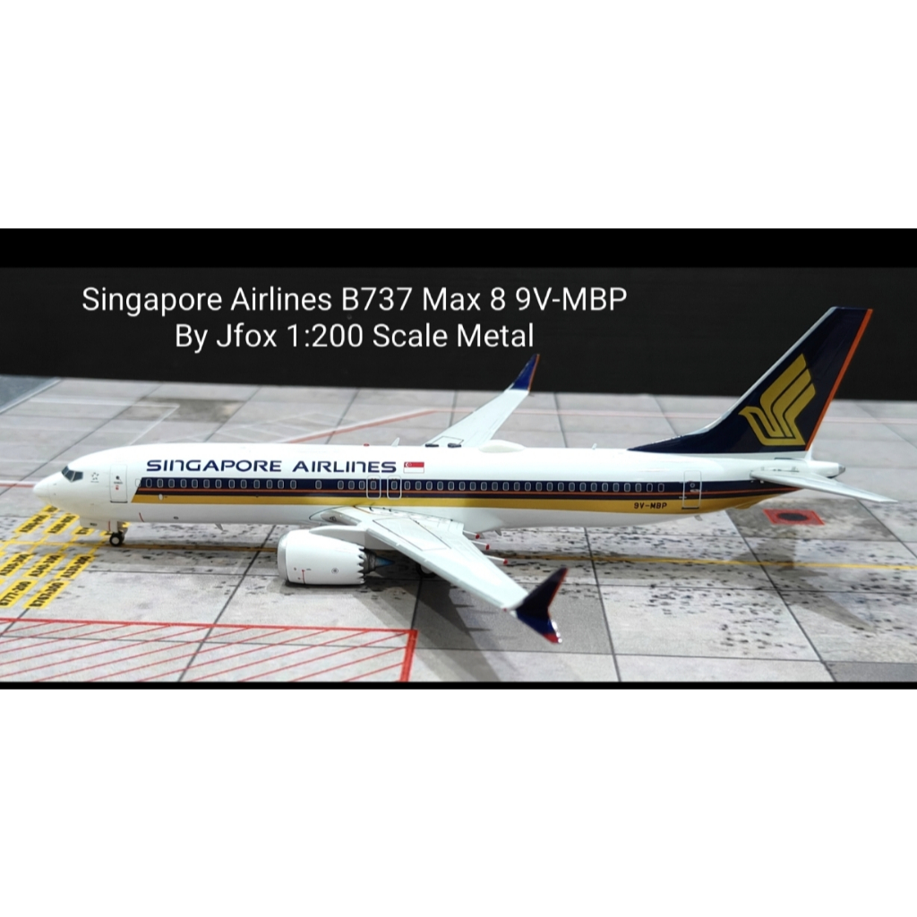 Jual Singapore Airlines B737 Max 8 9V-MBP By Jfox 1:200 Scale Metal ...