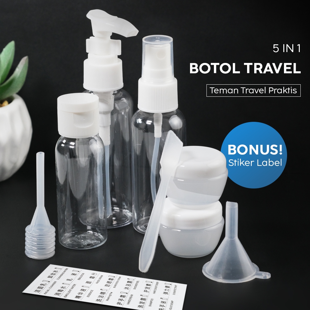 Jual Travel Pack Set Botol Mini Set Organizer Tempat Sabun Cair Shampo Lotion Kosmetik Cosmetic ...