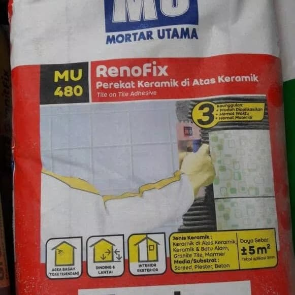 Jual MU 480 MU480 semen mortar perekat keramik di atas keramik 25kg ...