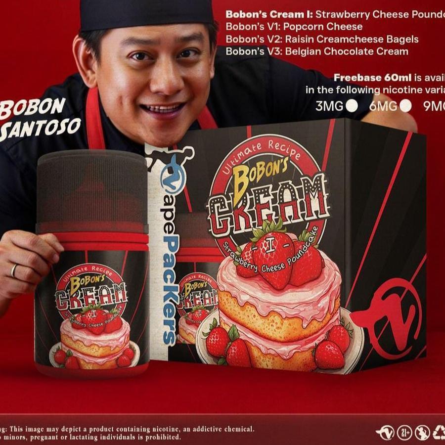 Jual BOBON'S CREAM STRAWBERRY CHEESE PONDCAKE BY VAPEPACKERS X BOBONS ...