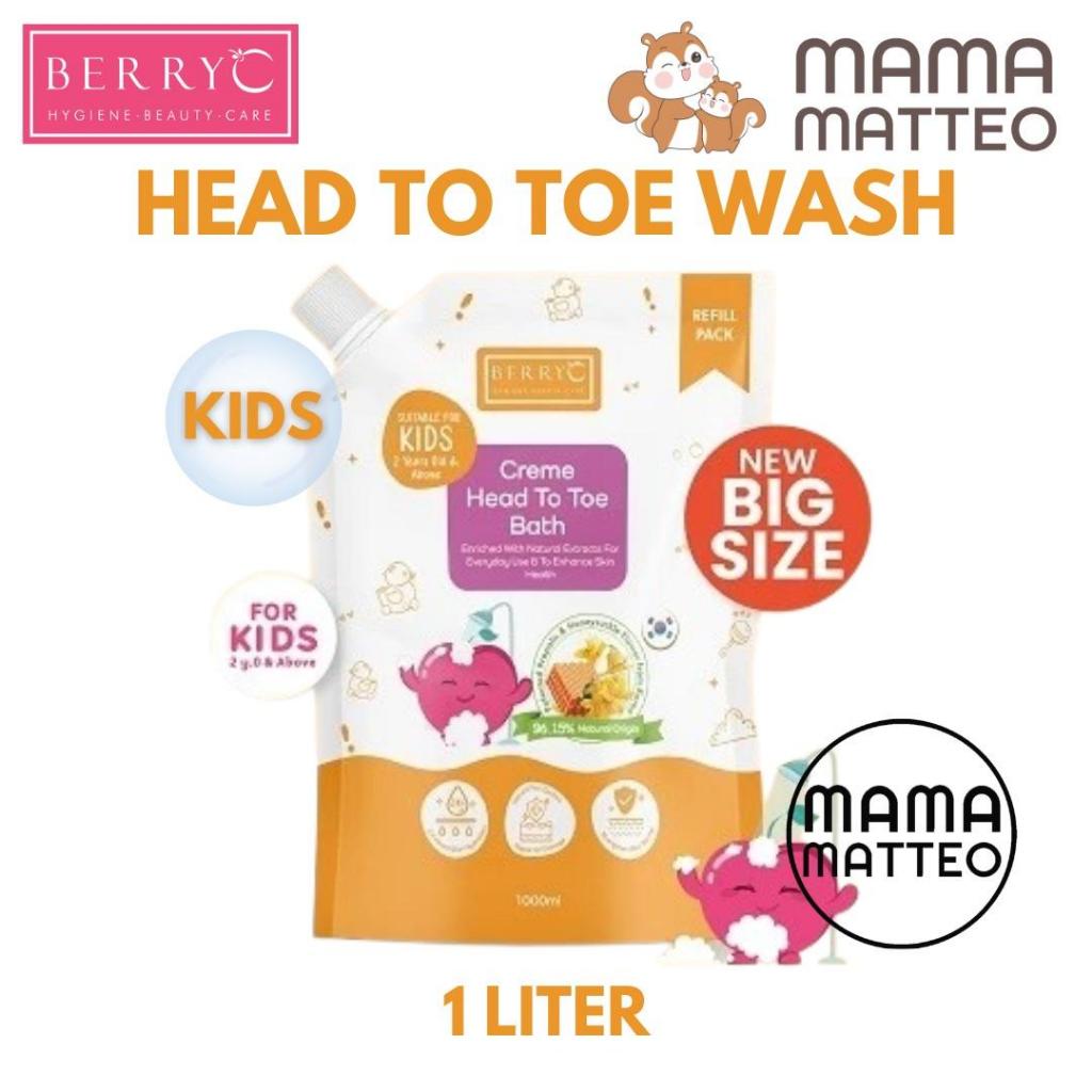 Jual BERRYC Creme Gentle Head To Toe Wash Kids 1 Liter Pouch Sabun ...