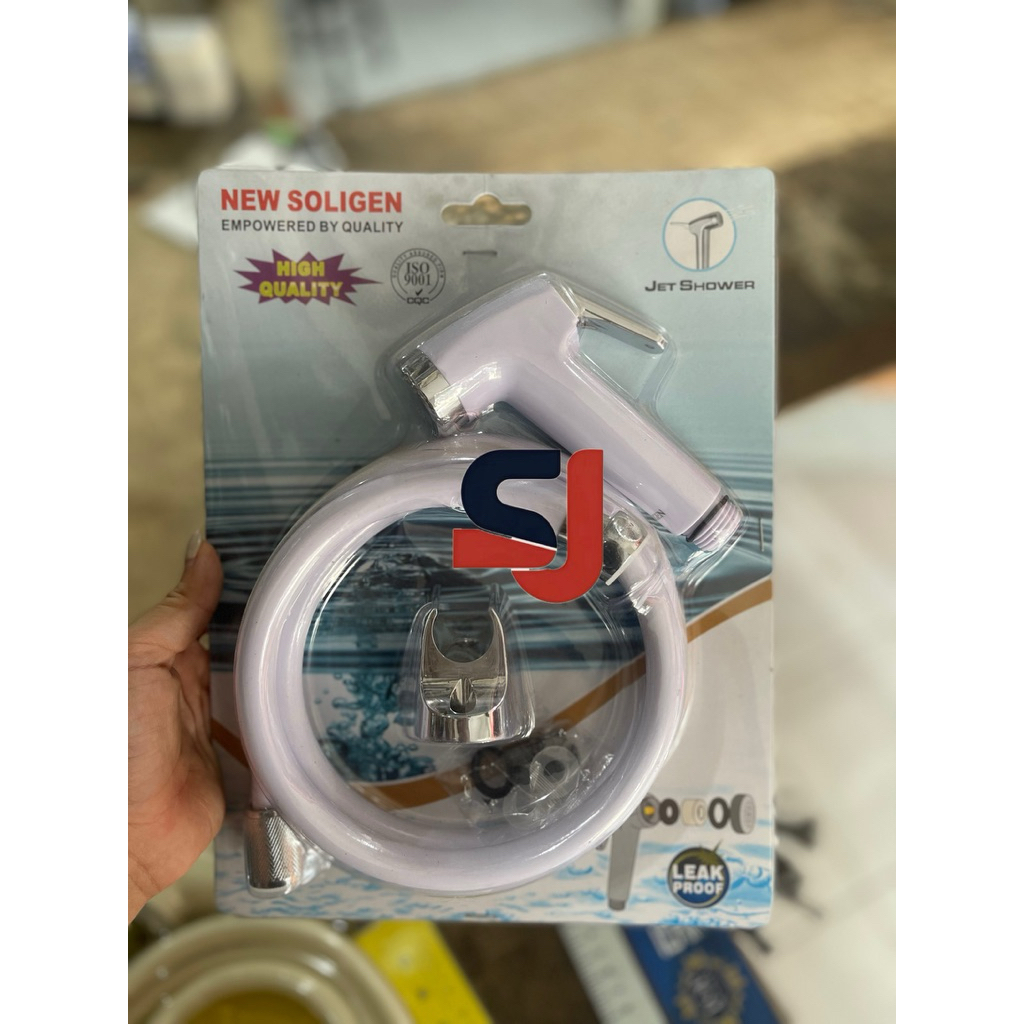 Jual jet shower soligen PVC chrome putih/ kloset bidet soligen / shower ...