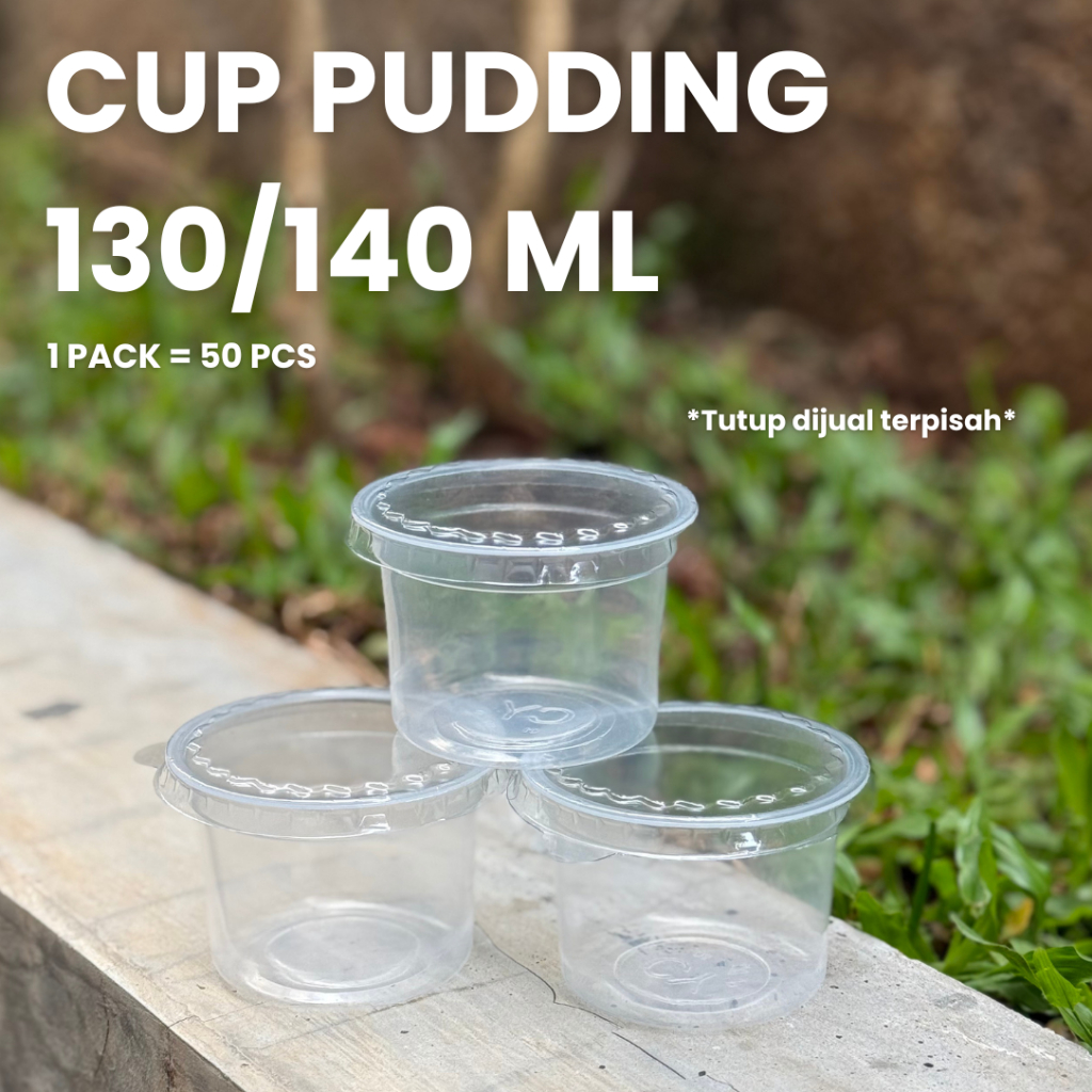 Jual (ISI 50 PCS) GELAS PLASTIK CUP PUDDING | CUP JELLY YOGHURT 130ML ...