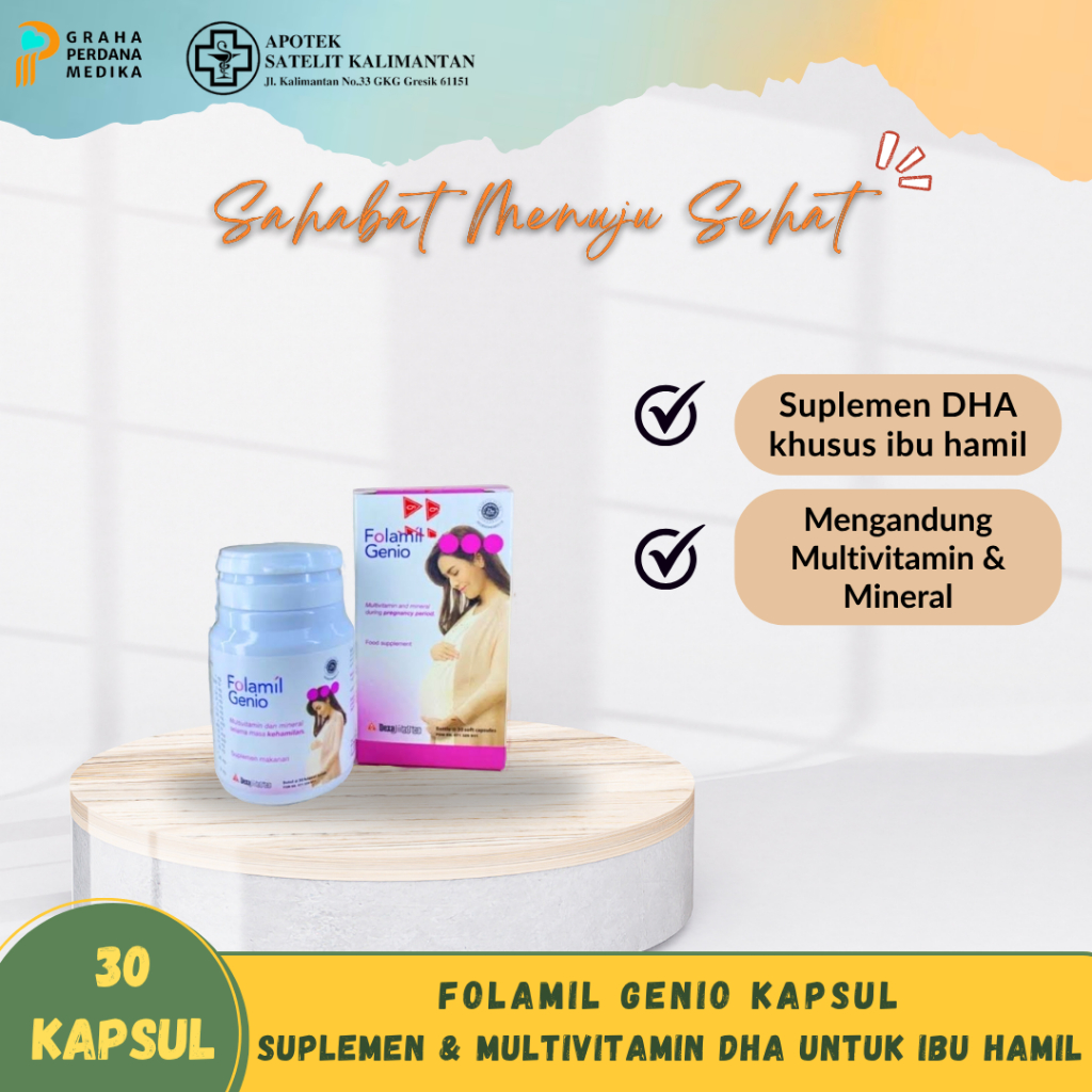 Jual FOLAMIL GENIO 30 KAPSUL - DHA/Suplemen/Multivitamin Untuk Ibu ...