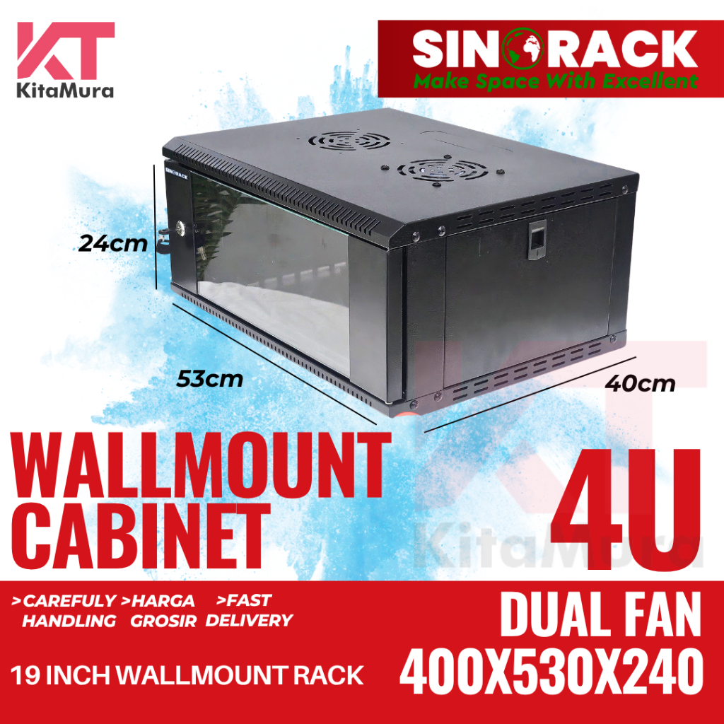 Jual Wallmount Rack 4U, Rak Server Single Door 4U K&K | Shopee Indonesia