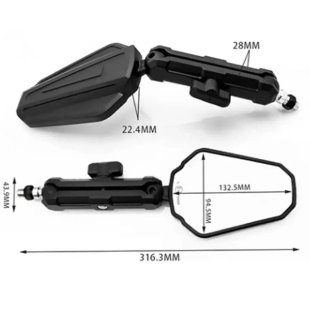 Jual Kaca Spion Motor Lipat Spion Motor Tangkai Alumunium Foldable ...