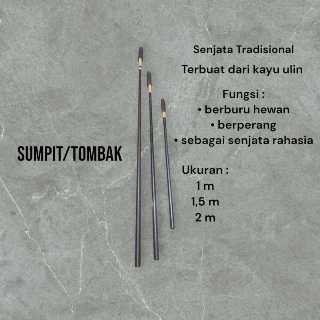 Jual Sumpit Alat Tradisional/Sumpit atau Tombak/Tombak Dayak Kalimantan ...