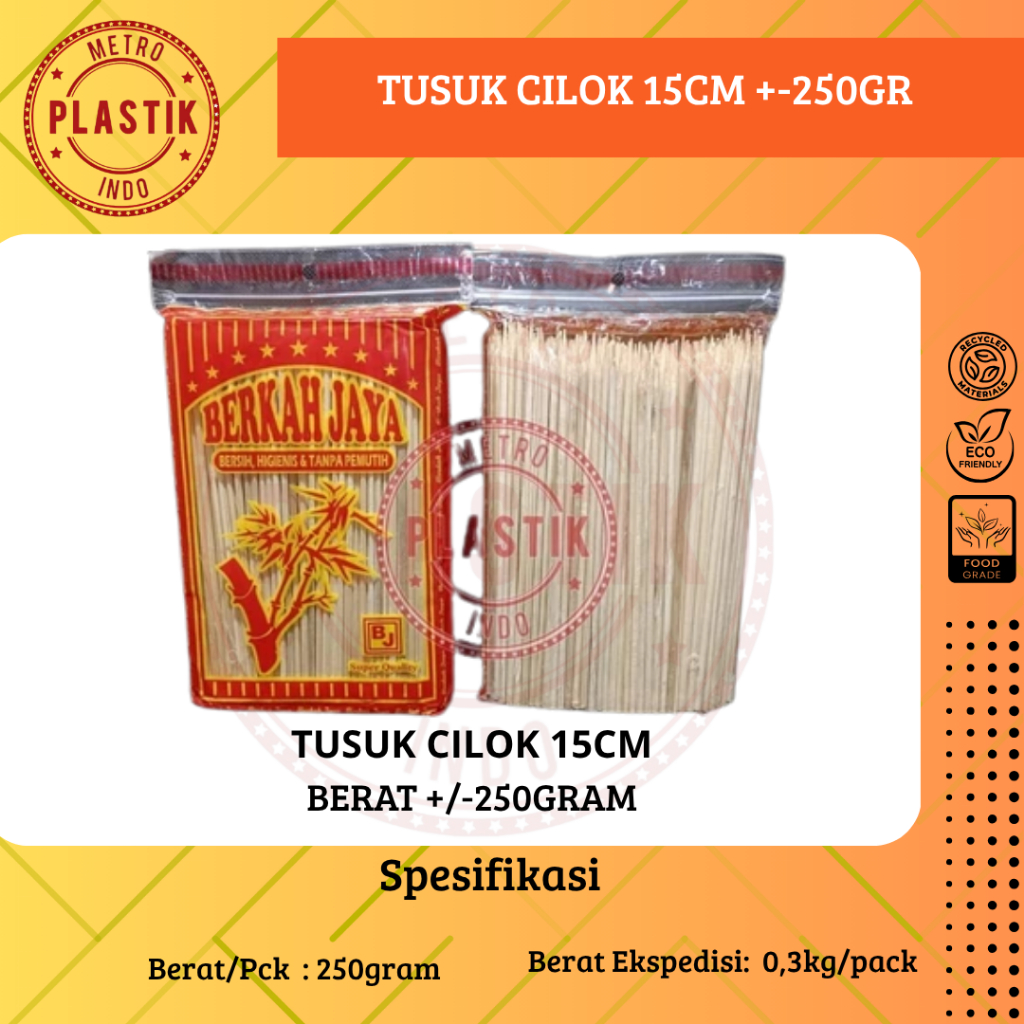 Jual Tusuk Cilok 15cm / Tusuk Pentol / Tusuk Bambu Pendek 15cm Berat ...