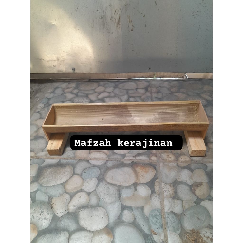 Jual tempat pakan ayam bambu petung asli 30cm duduk | Shopee Indonesia