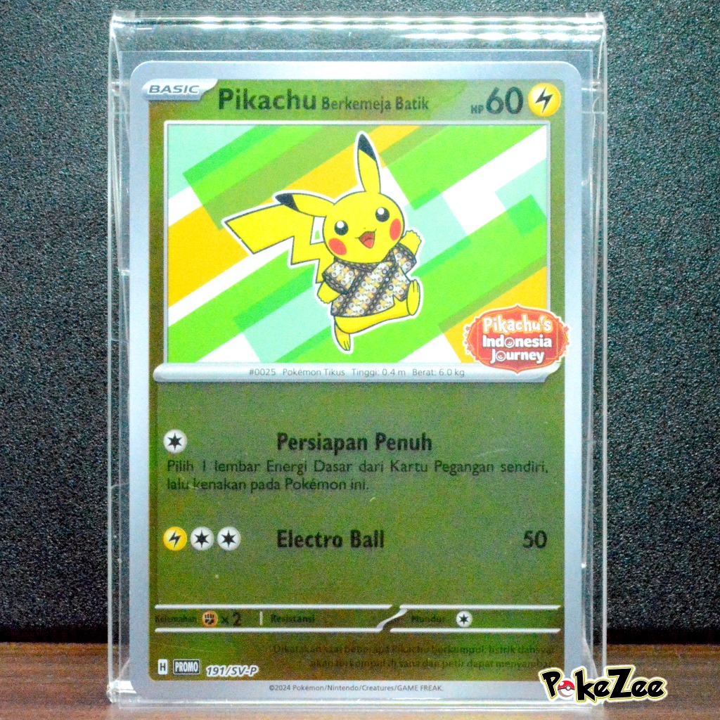 Jual Pikachu Berkemeja Batik Promo Kartu Pokemon Indonesia TCG | Shopee Indonesia