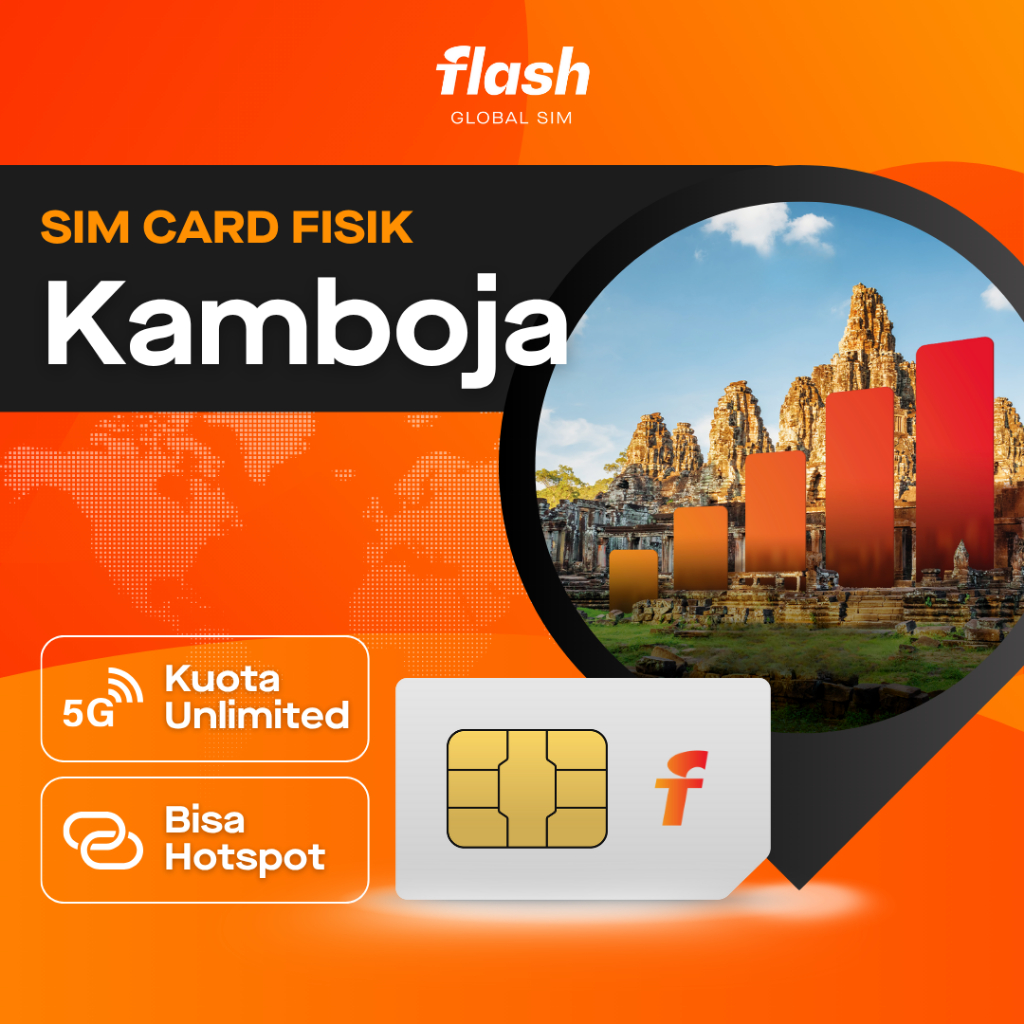 Jual SIM Card Cambodia Unlimited Data Flash Global SIM (Simcard Kamboja, Simcard Siem Reap ...