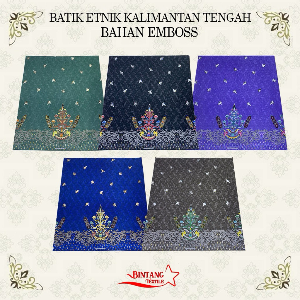 Jual Kain Batik Khas Etnik Kalteng Motif Perisai Talawang Embossed Premium Quality Bahan Lembut ...