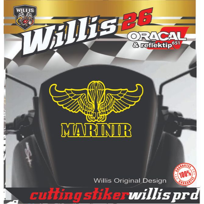 Jual CUTTING STICKER WING PARA TERJUN MARINIR INDONESIA WARNA KUNING ...