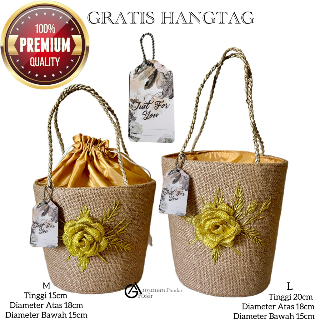 Jual Tas Hampers EMBER GONI SULAM BUNGA GOLD GRATIS HANGTAG COKLAT tas ...